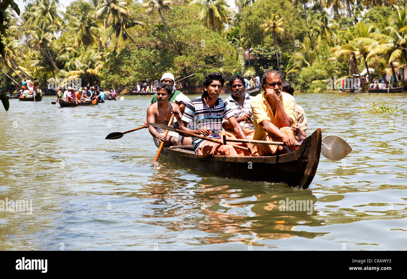 Kerala IndiaGothuruth Boat Race spectators seeking every vantage point ...