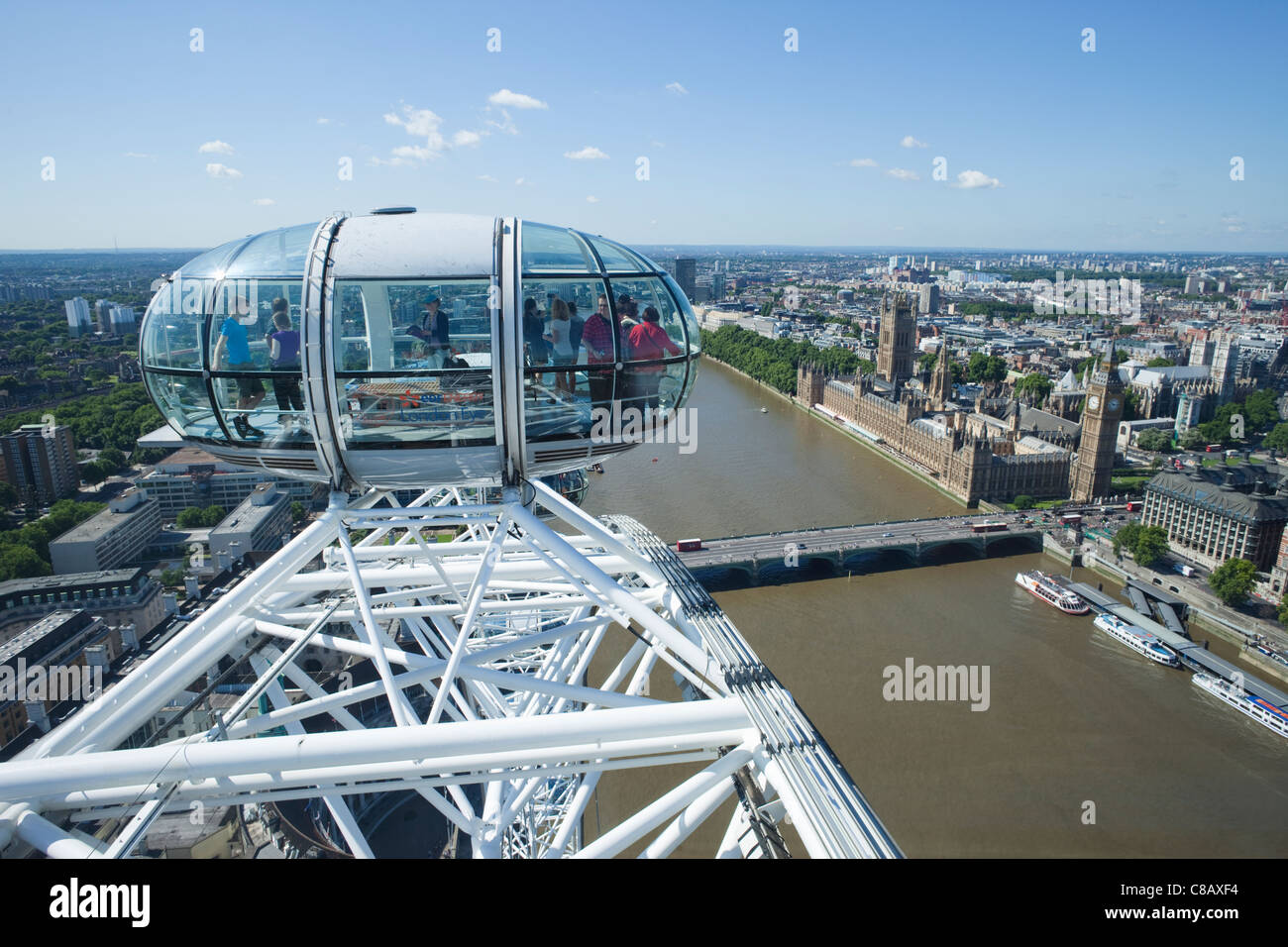 England, London, London Eye, Passenger Pod Stock Photo - Alamy
