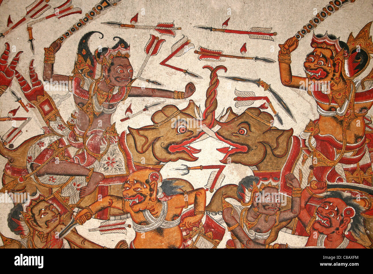 Painted Ceiling From Kerta Gosa In A Traditional Balinese Style Called ...