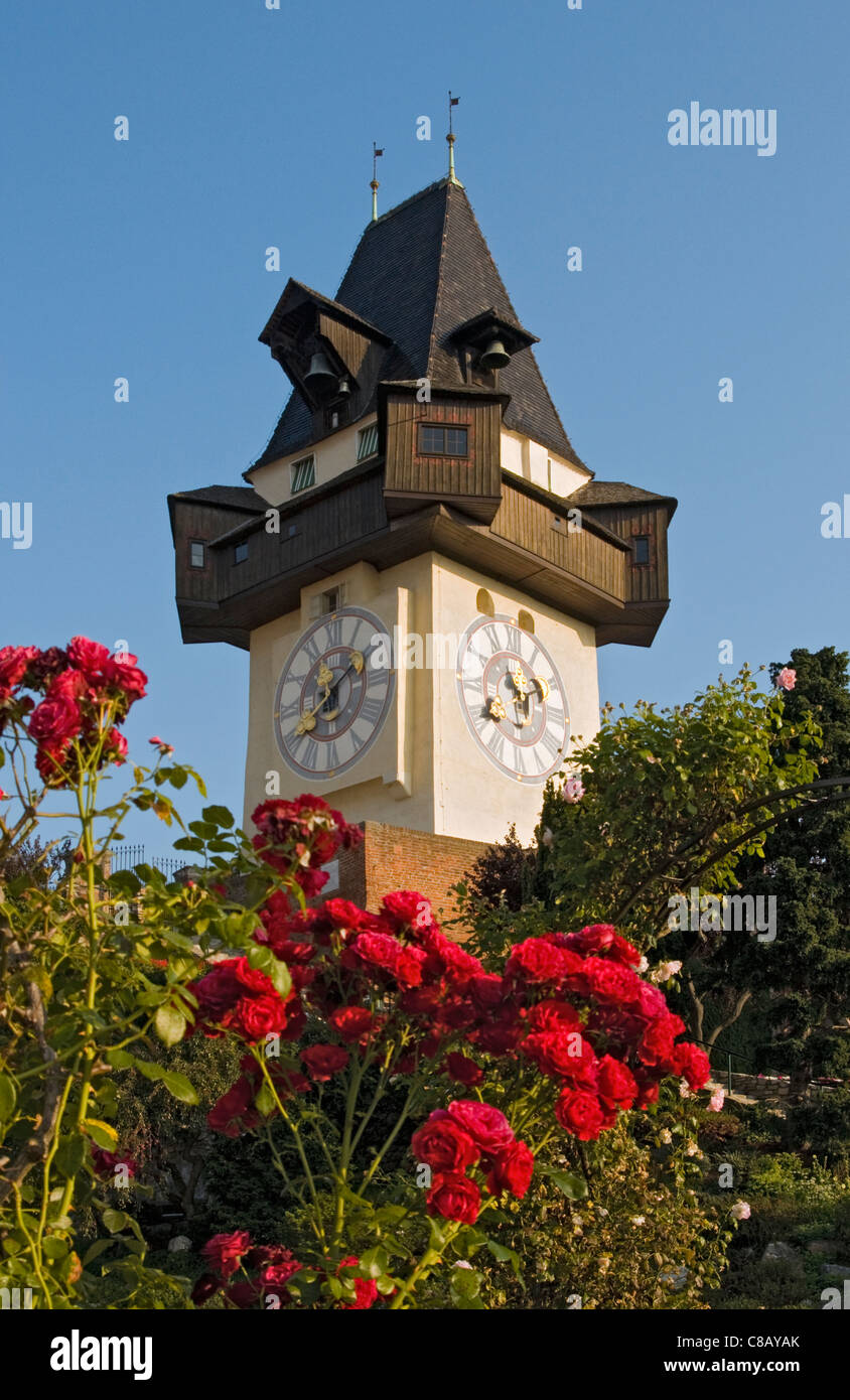 Uhrturm (Clock Tower), Grazer Schlossberg Hill, Graz, Styria (Austria ...