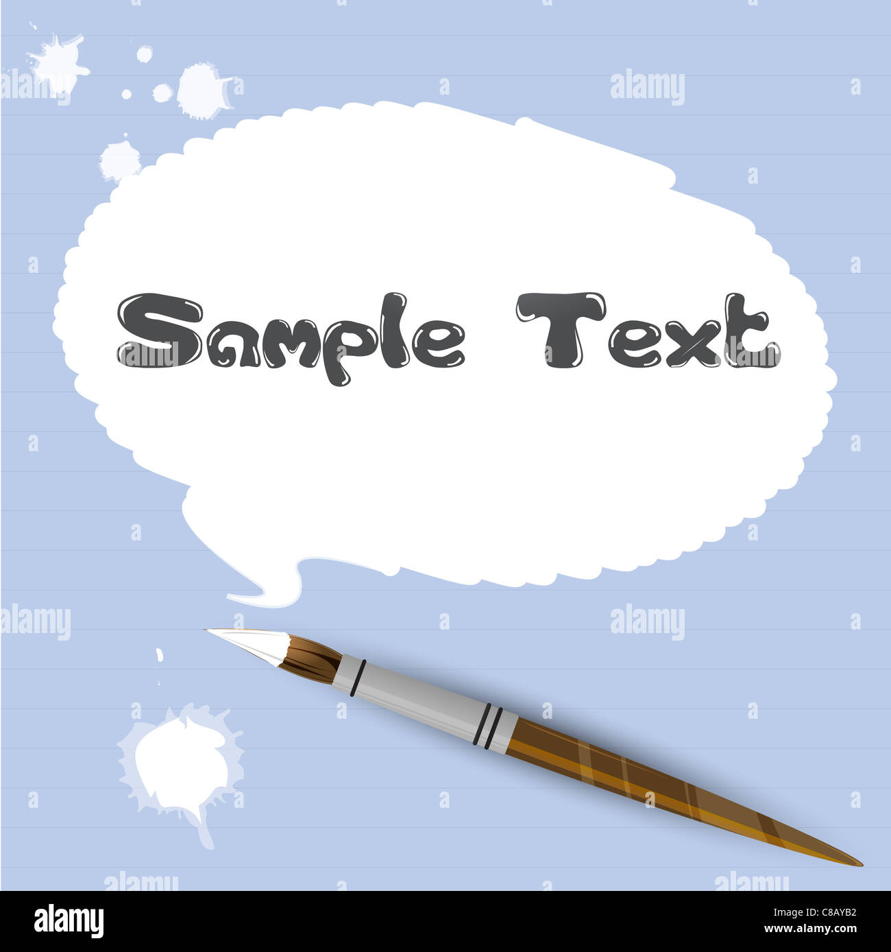 illustration of dialog bubble with paint brush Stock Photo - Alamy