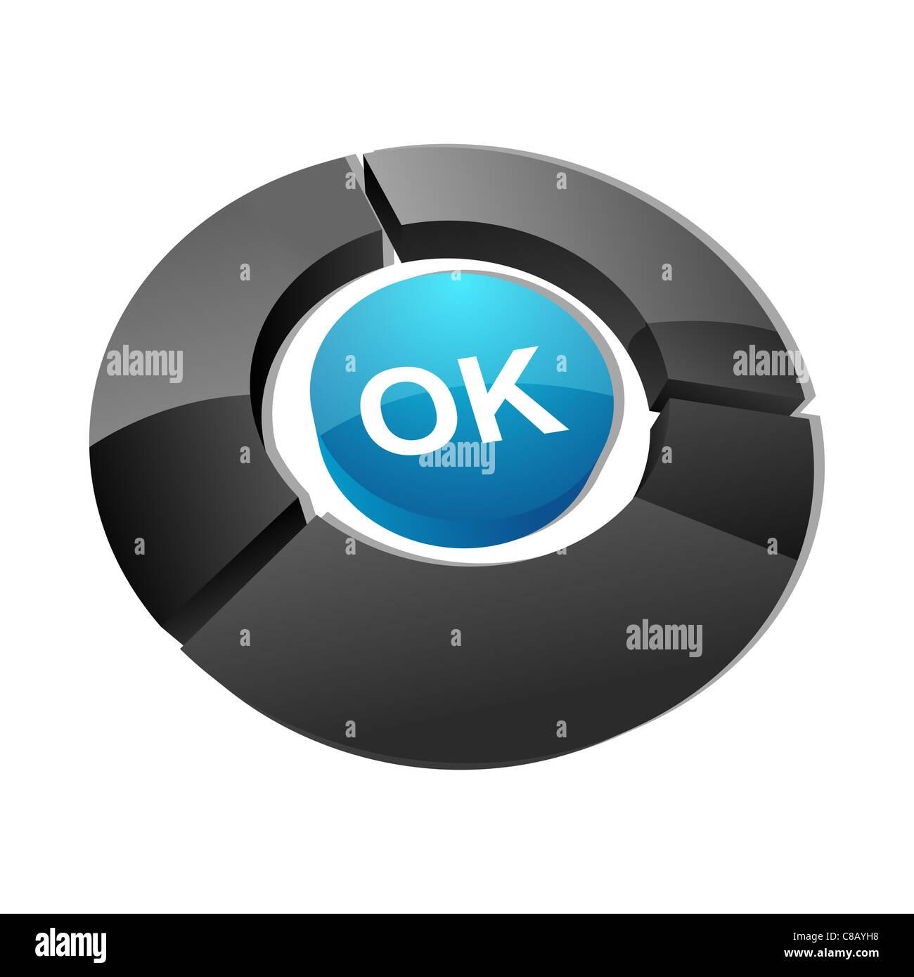 illustration of ok button on white background Stock Photo - Alamy