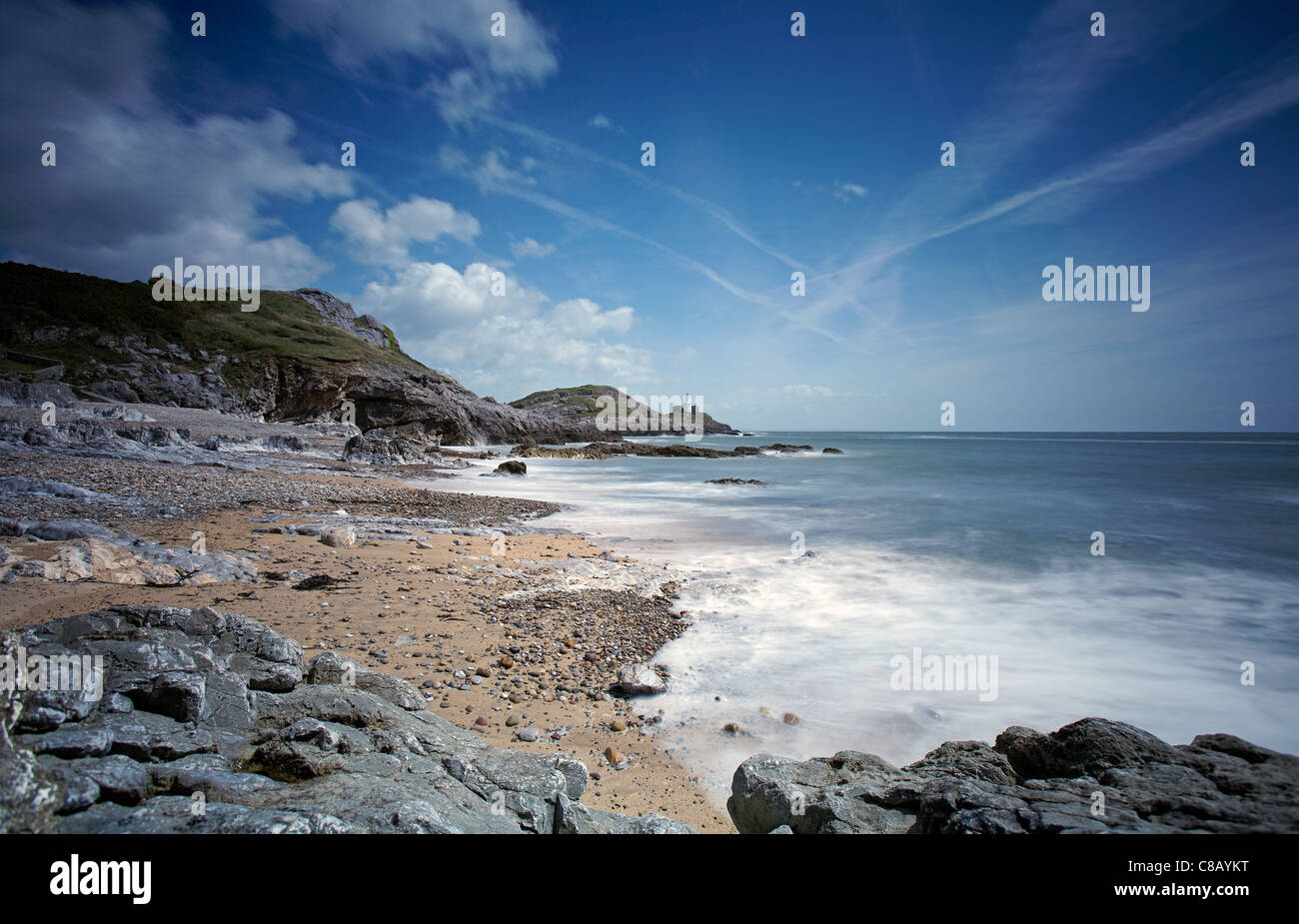Mumbles Lighthouse (long exposure), Mumbles, Swansea, Wales, UK Stock ...