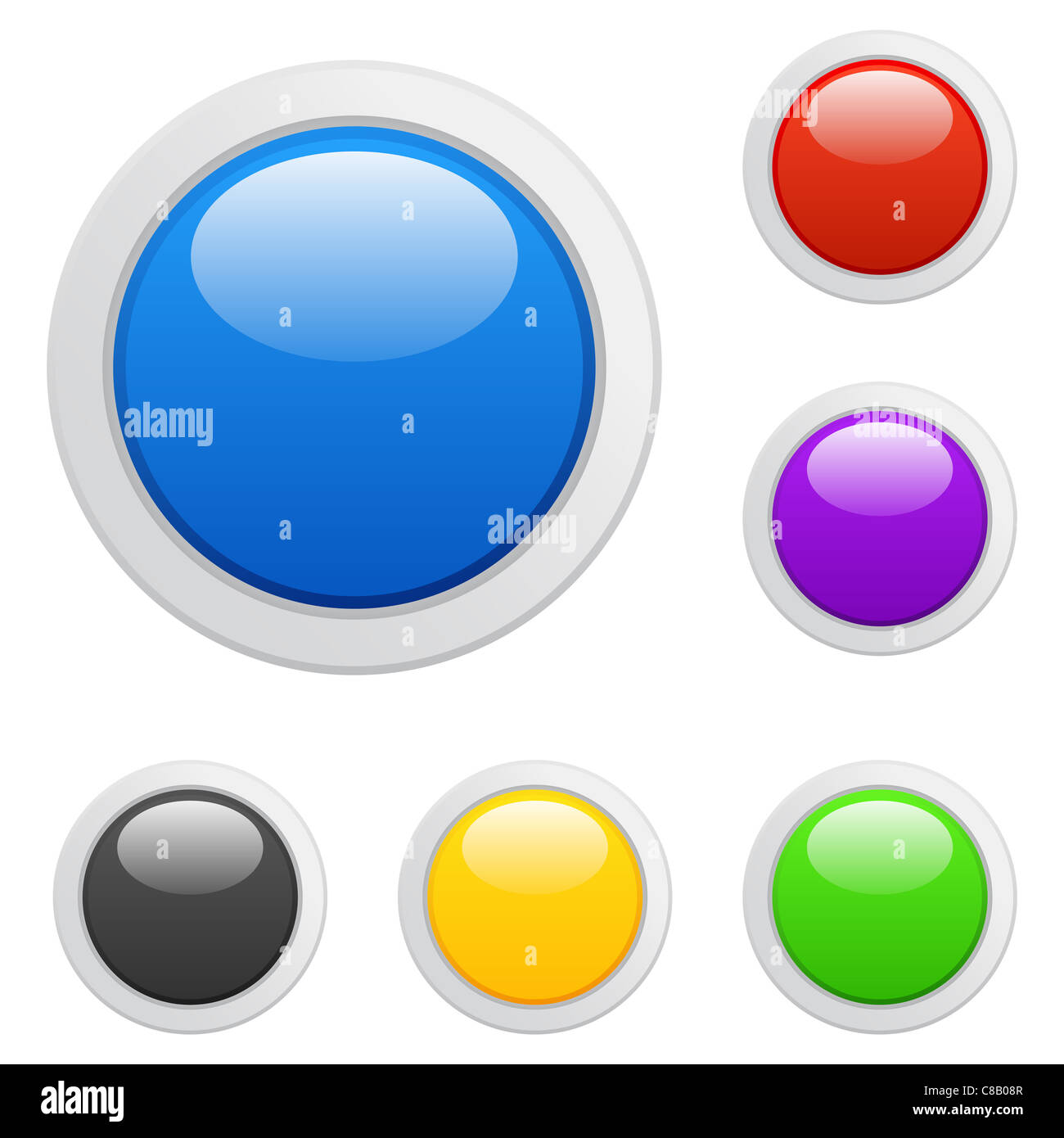 illustration of multicolored buttons on white background Stock Photo ...