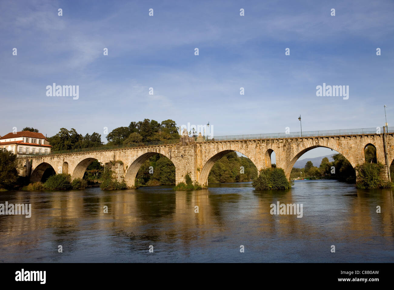 ancient roman bridge of Ponte da Barca in the north of portugal Stock ...