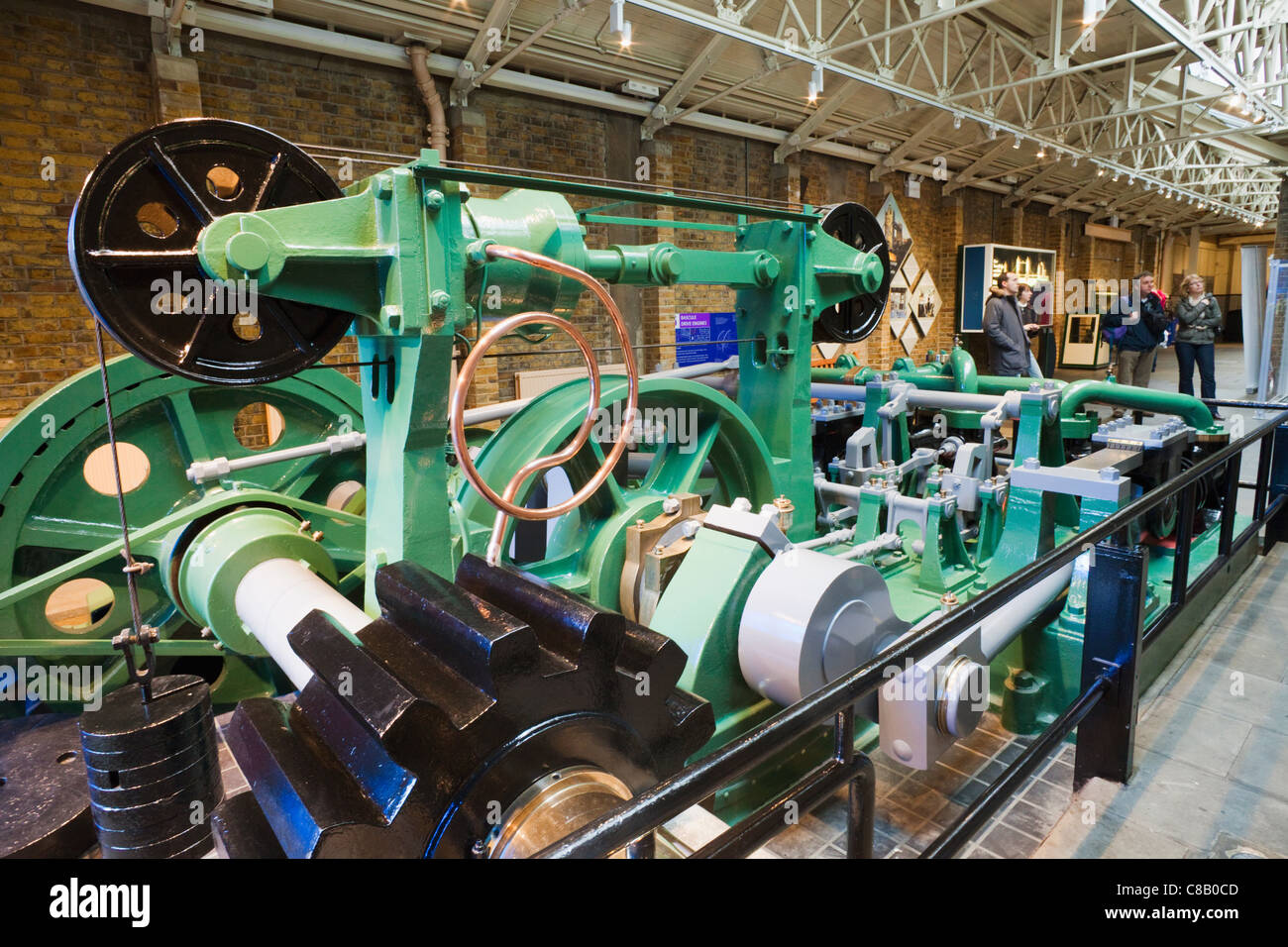 England, London, Tower Bridge, Engine Room display of the Bascule Drive ...
