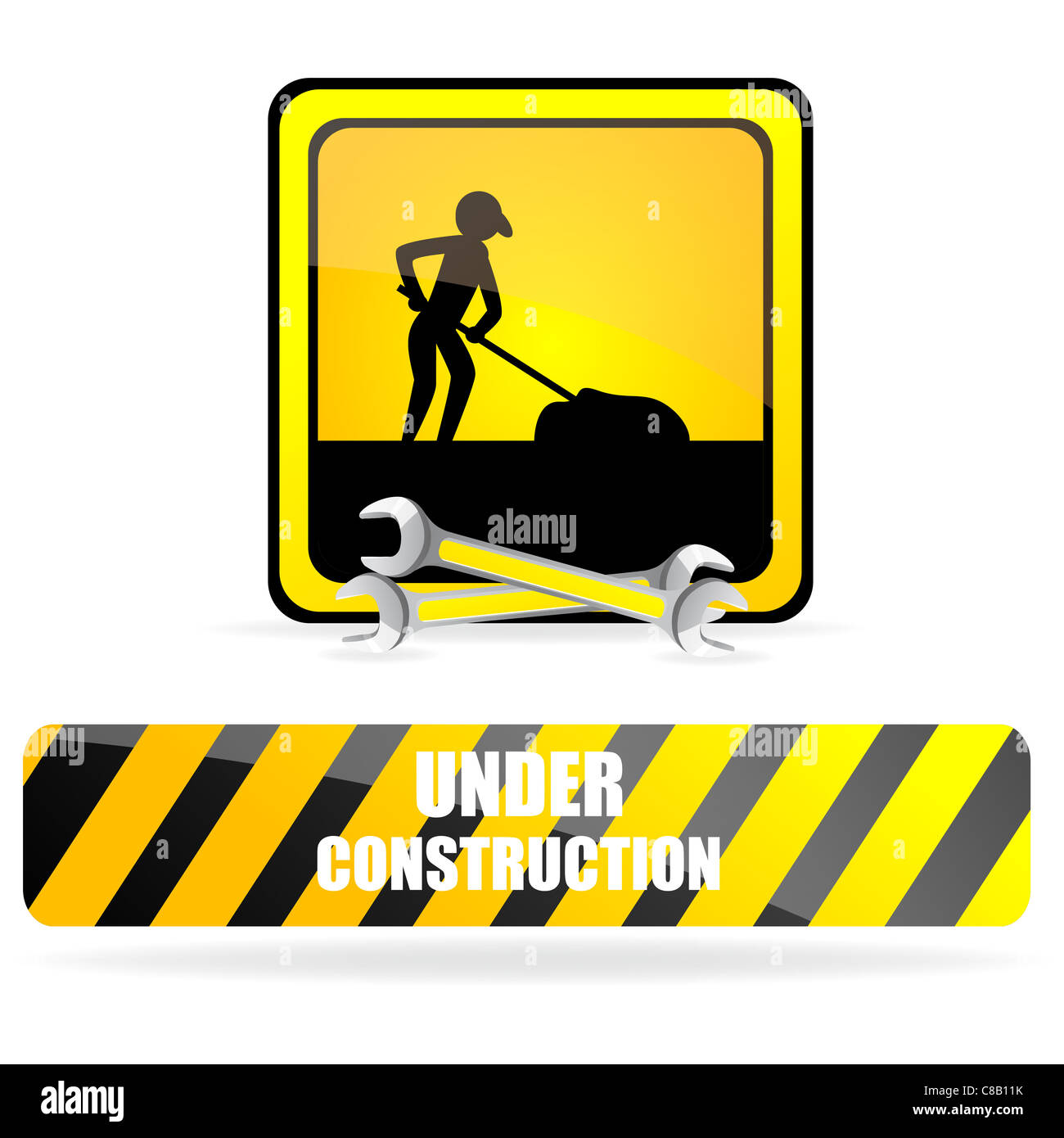 illustration of under construction on isolated background Stock Photo ...