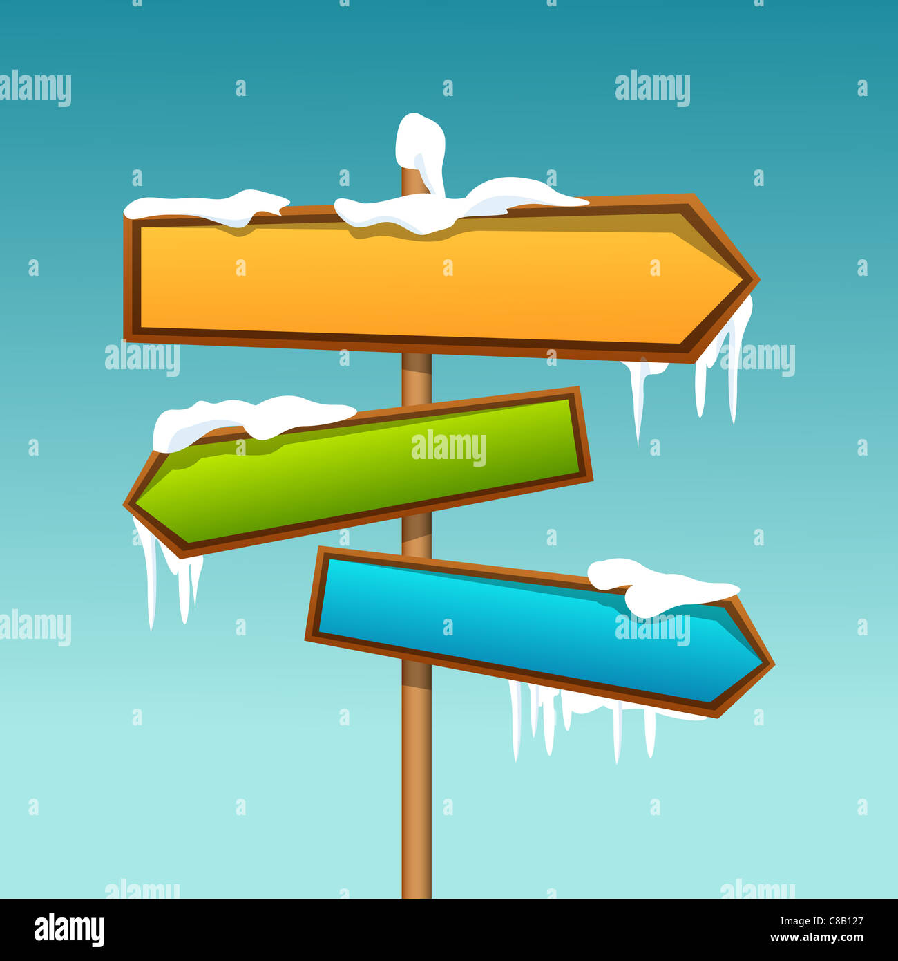 Snowy information board hi-res stock photography and images - Alamy