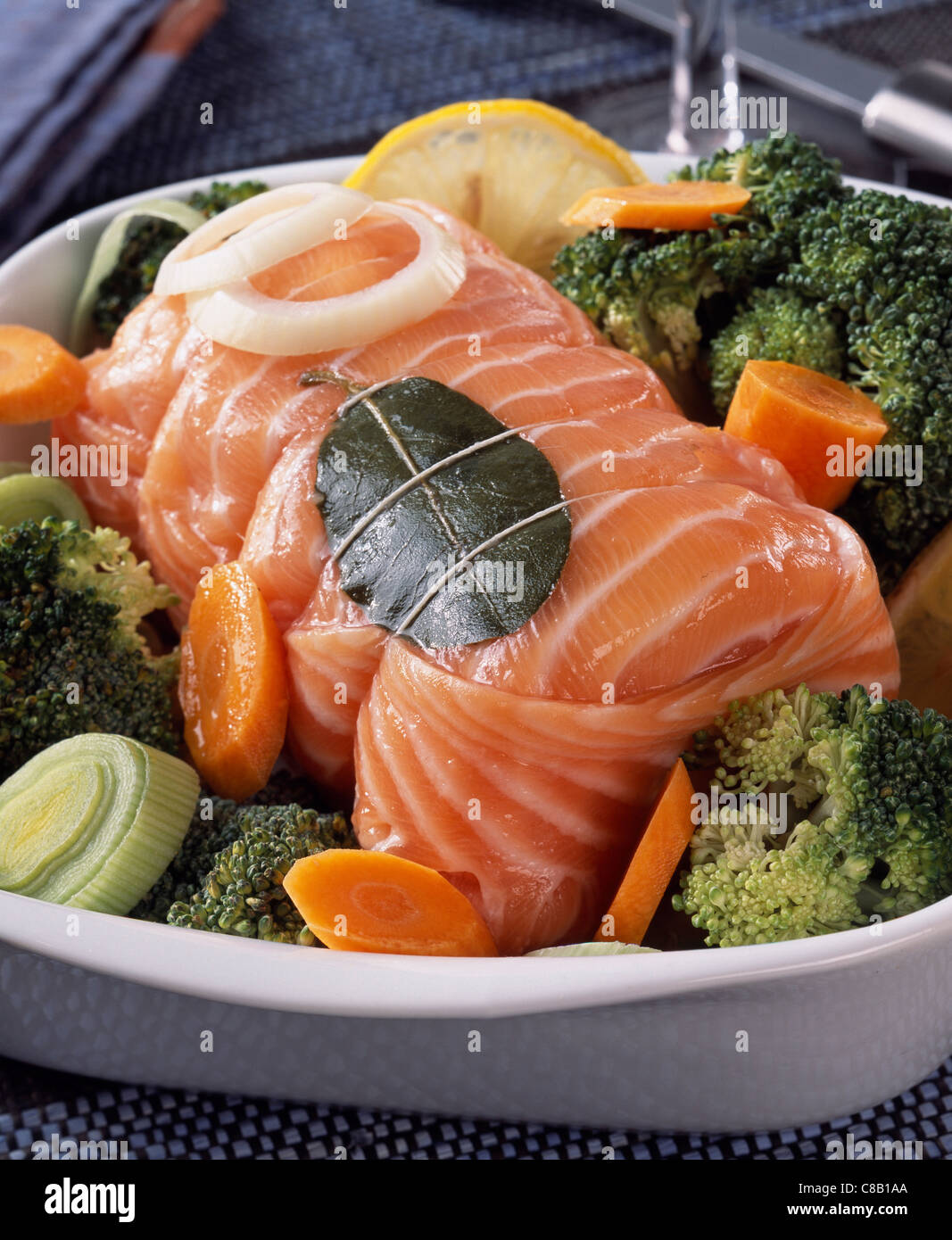 Paupiette of salmon Stock Photo - Alamy