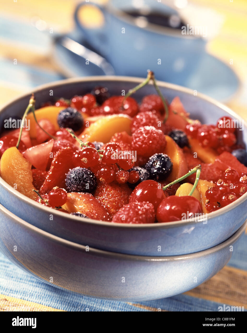 Fruit and Guignolet kirsch salad Stock Photo - Alamy