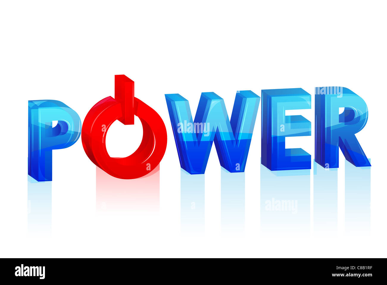 illustration of power text on isolated background Stock Photo - Alamy
