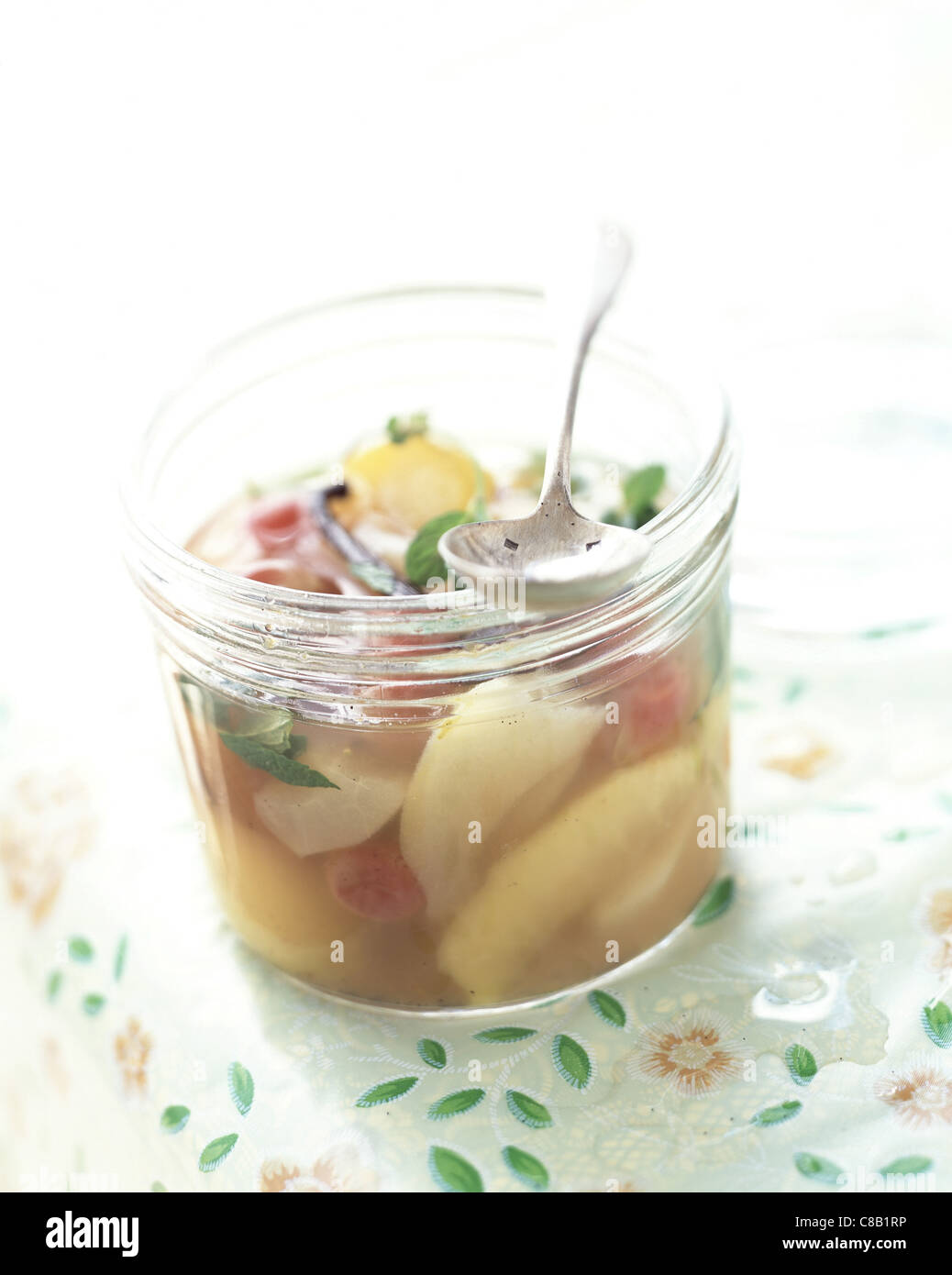 Fruit in syrup Stock Photo - Alamy