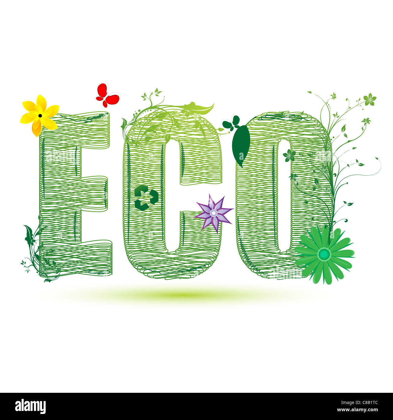 illustration of eco recycle on white background Stock Photo - Alamy