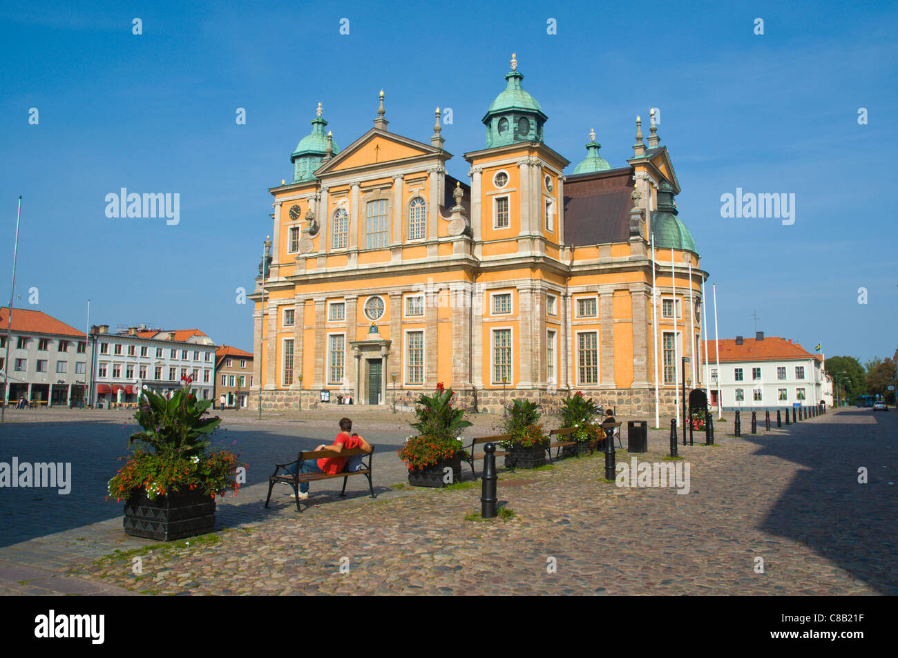 Domkyrkan cathedral at Stortorget square Kalmar city Småland southern ...