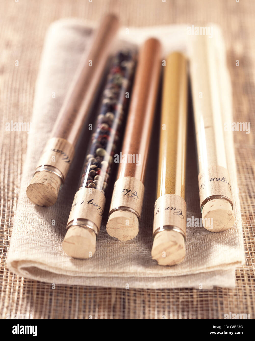 Spices in test tubes Stock Photo - Alamy