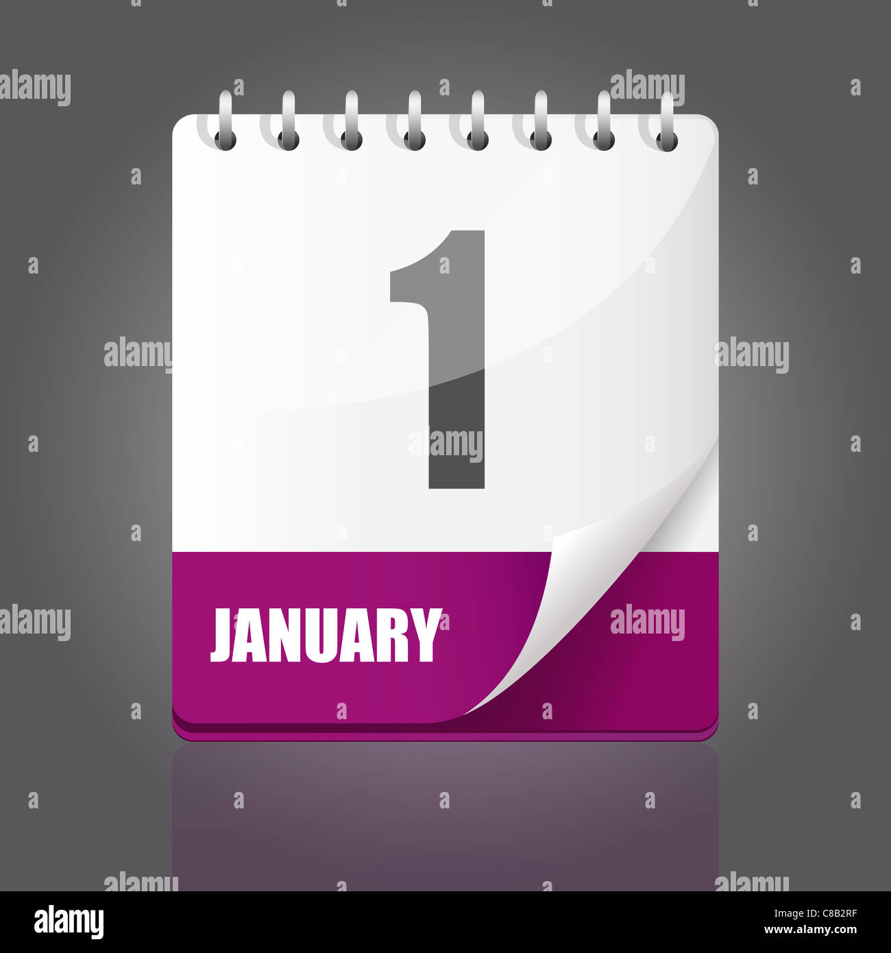 illustration of calender on white background Stock Photo - Alamy