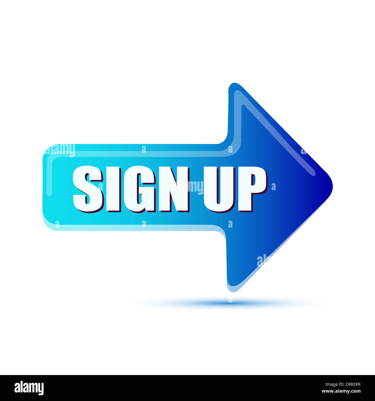 illustration of sign-up arrow on isolated background Stock Photo - Alamy