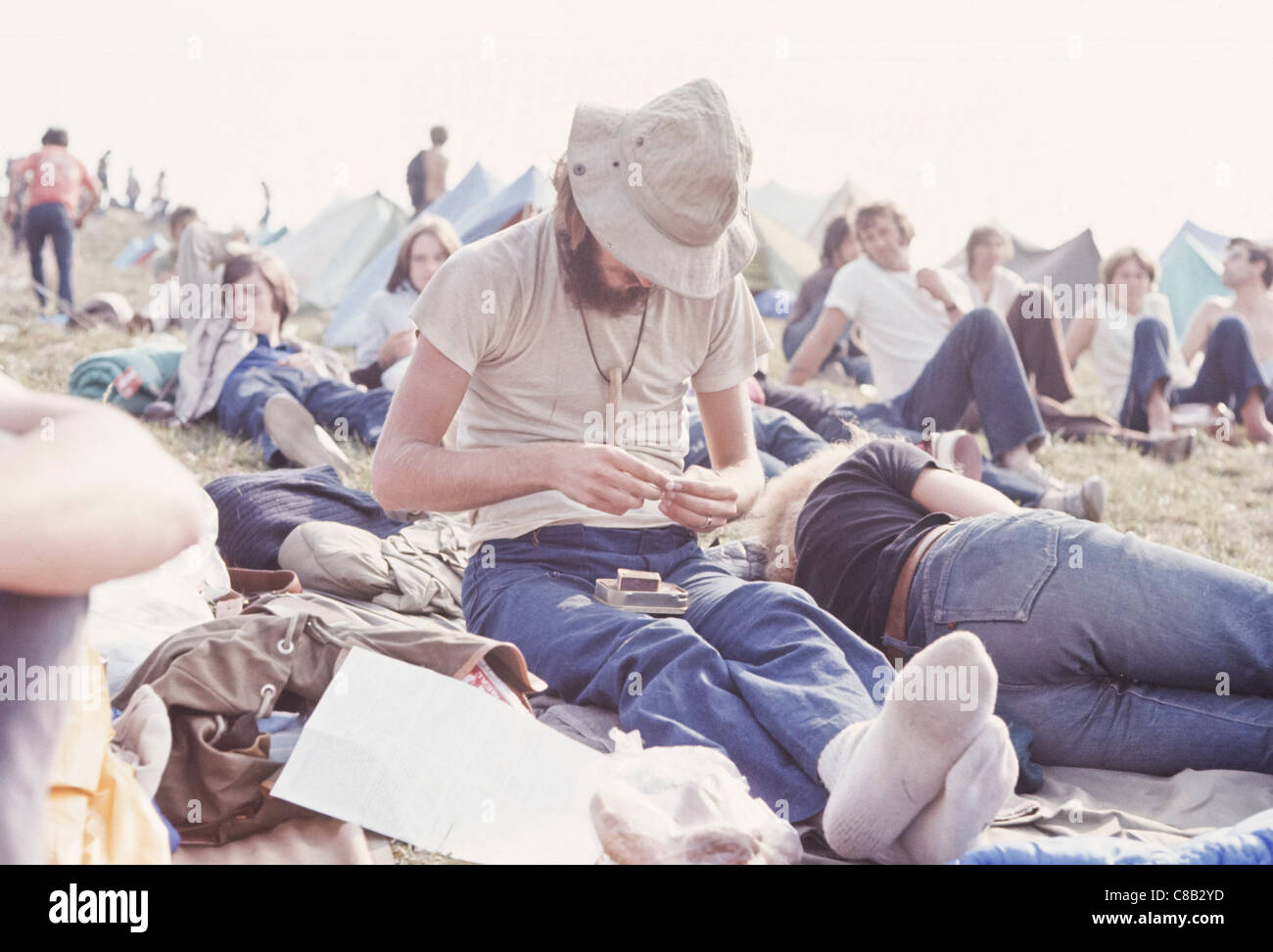hippies,Isle of Wight,1970 Stock Photo - Alamy
