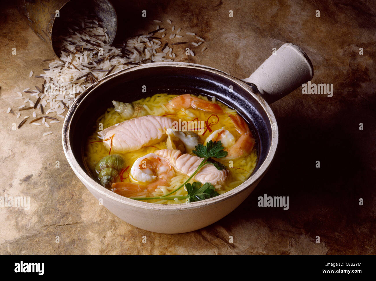 fish soup with rice Stock Photo - Alamy