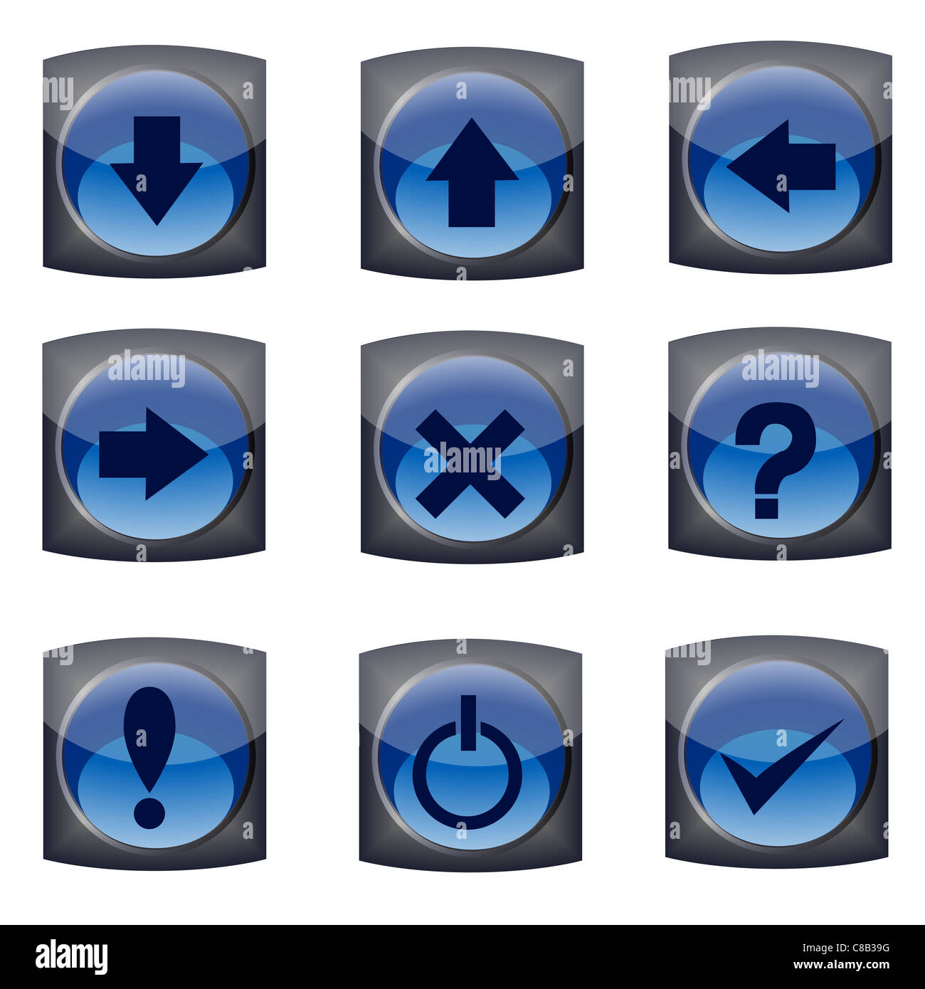 illustration of different button sets on white background Stock Photo ...