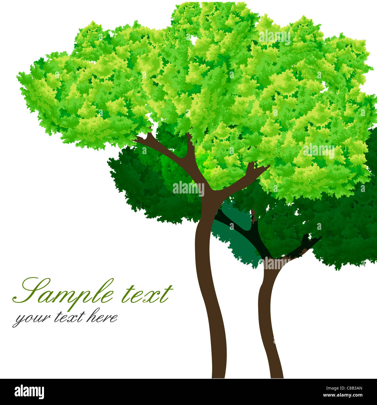 illustration of vector tree on white background Stock Photo - Alamy