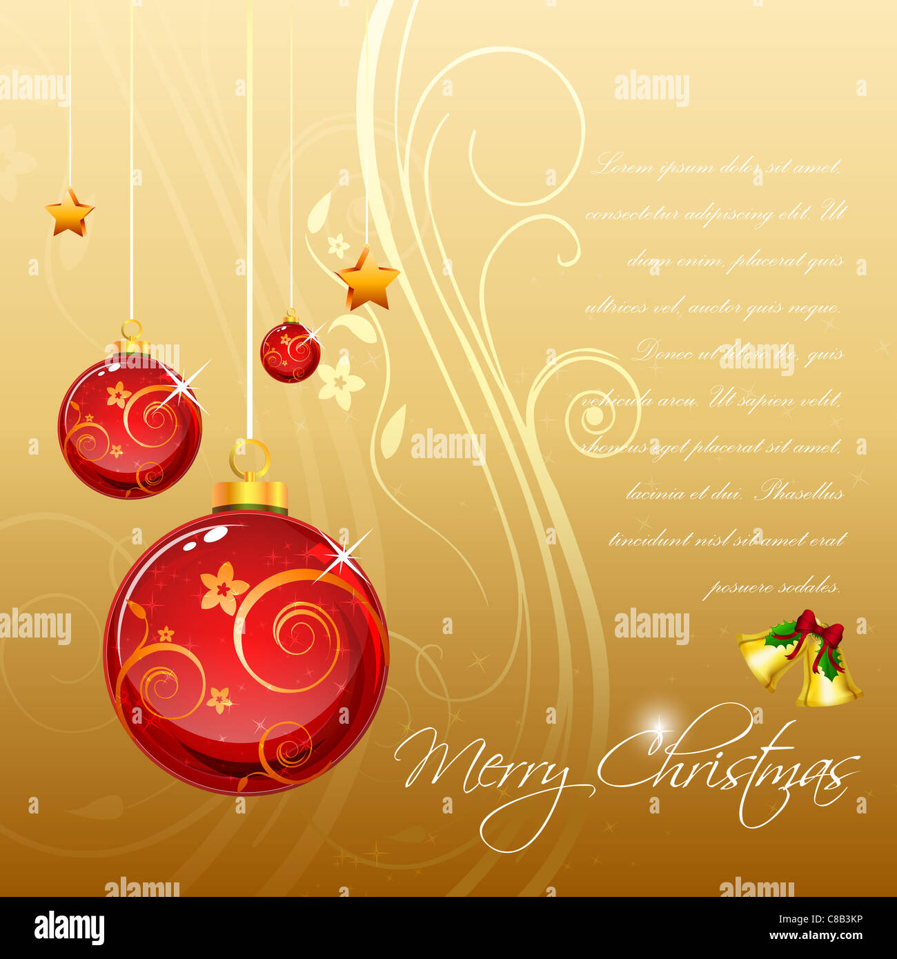 illustration of abstract floral christmas card Stock Photo - Alamy