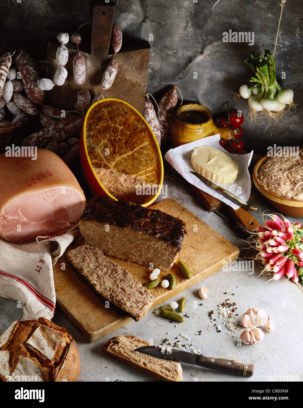 assorted cooked meats Stock Photo - Alamy
