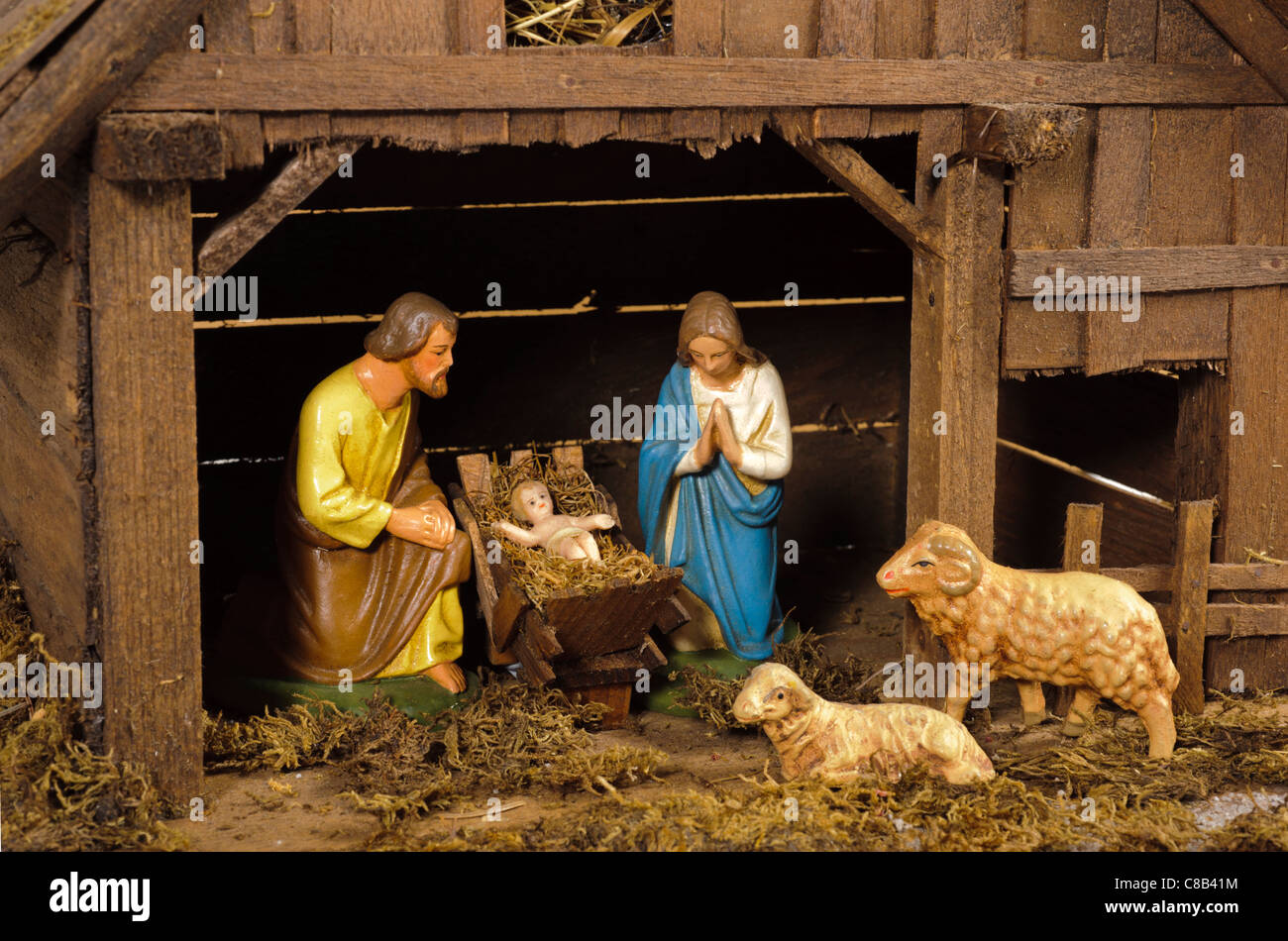 christmas nativity scene Stock Photo - Alamy