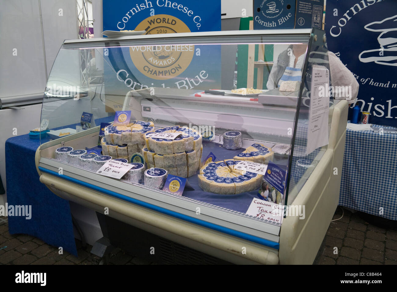 Cornwall England UK Market stall holder selling award winning Cornish ...