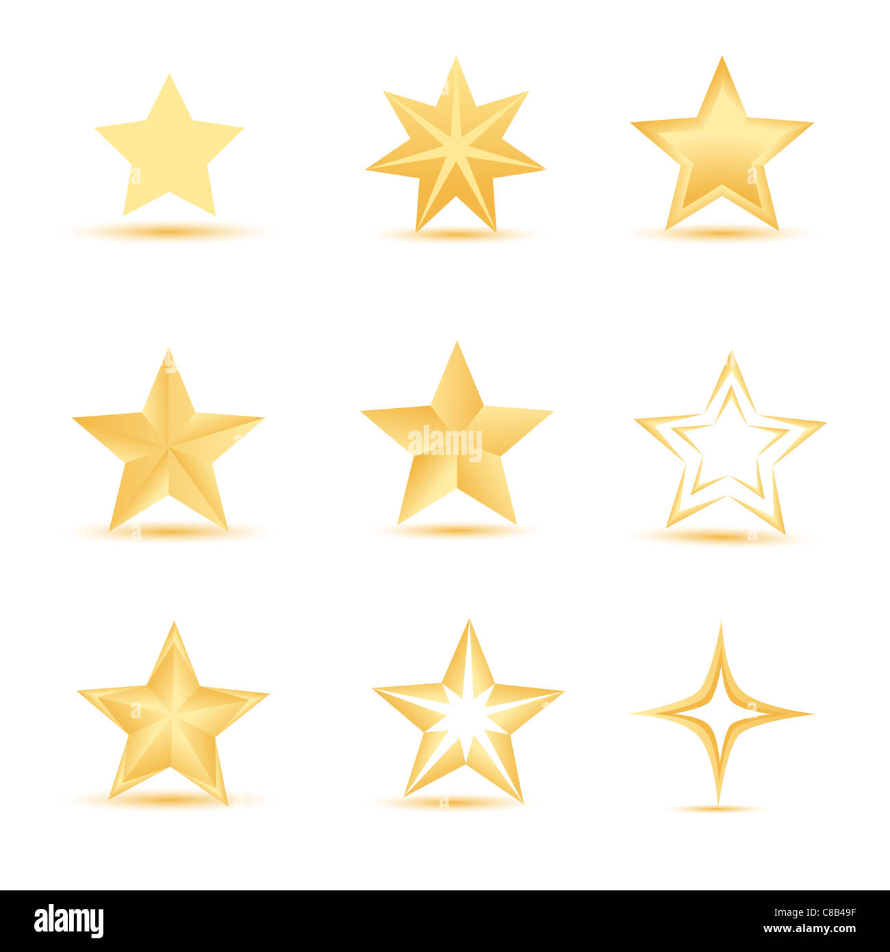 illustration of vector stars on white background Stock Photo - Alamy