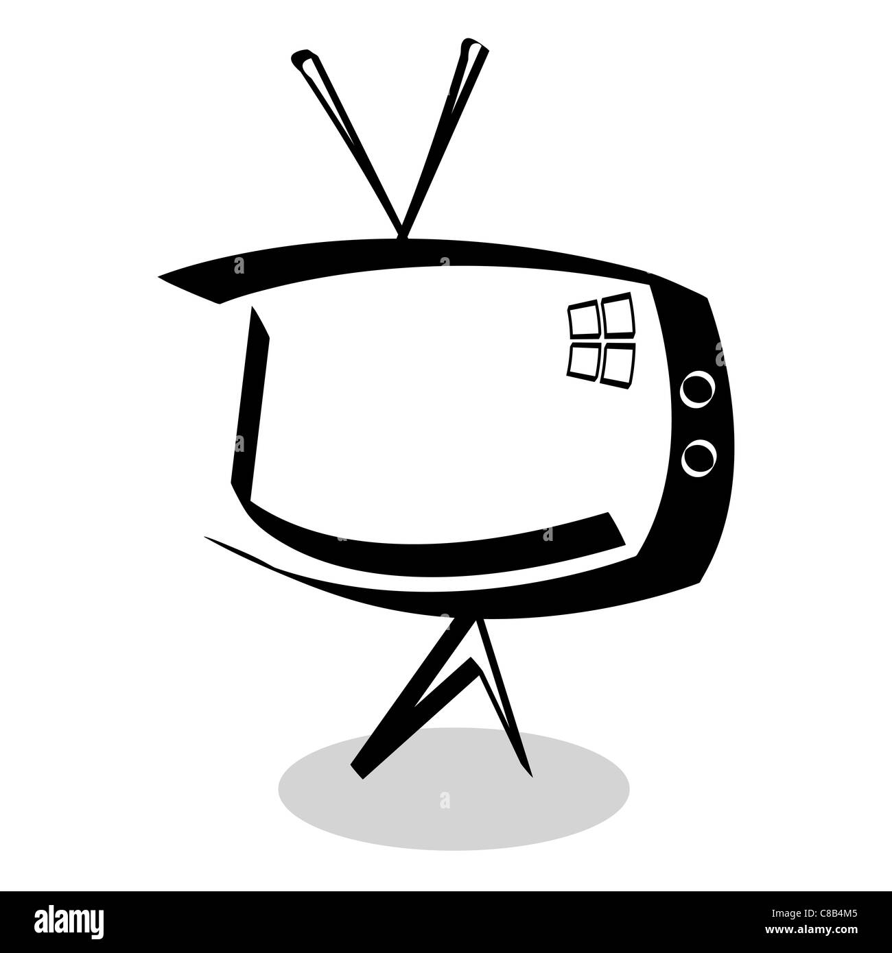 illustration of sketchy tv on isolated background Stock Photo - Alamy