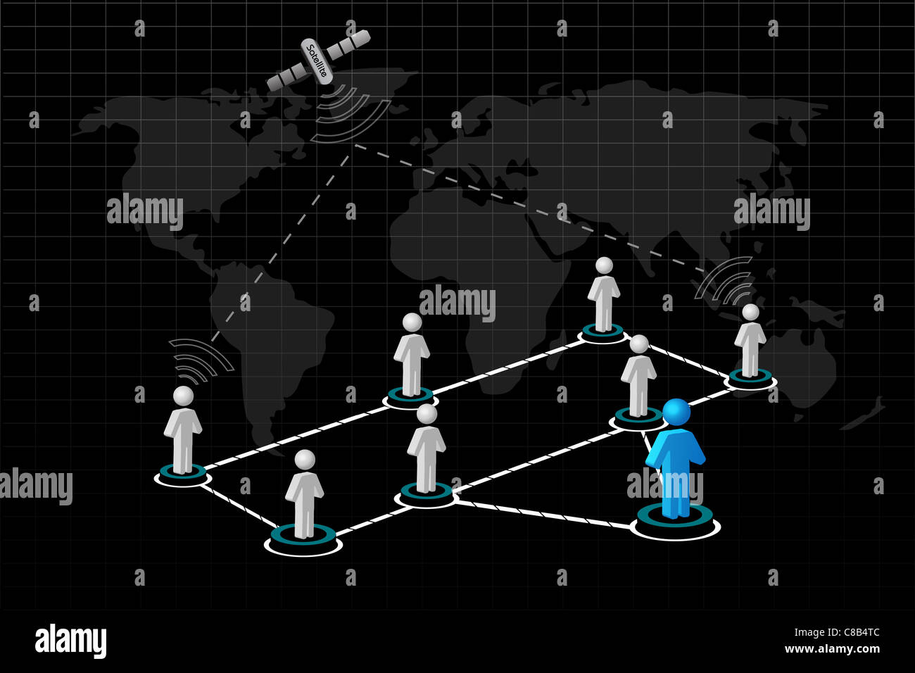 illustration of global networking on white background Stock Photo - Alamy