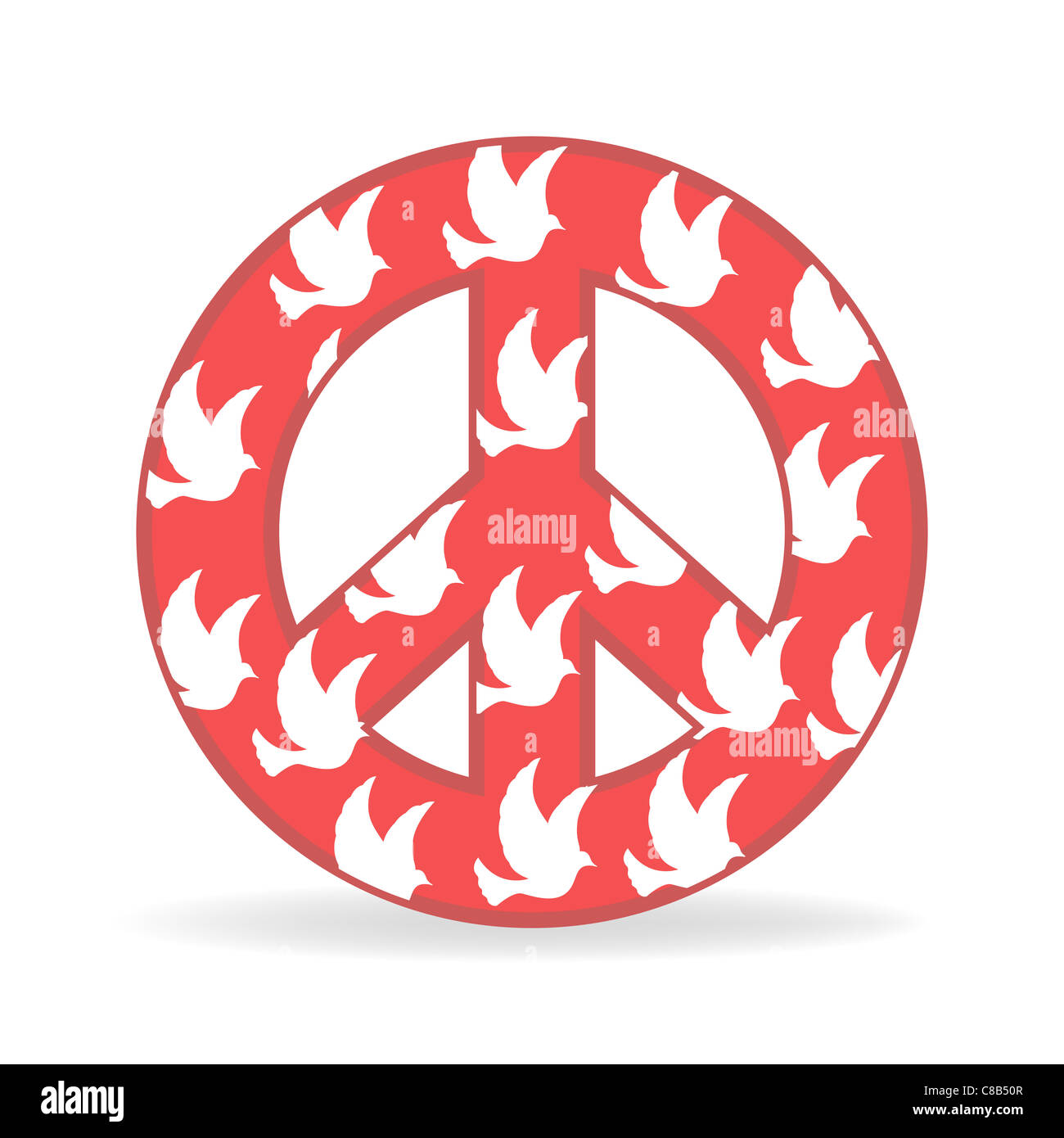 illustration of sign of peace with bird on white background Stock Photo ...