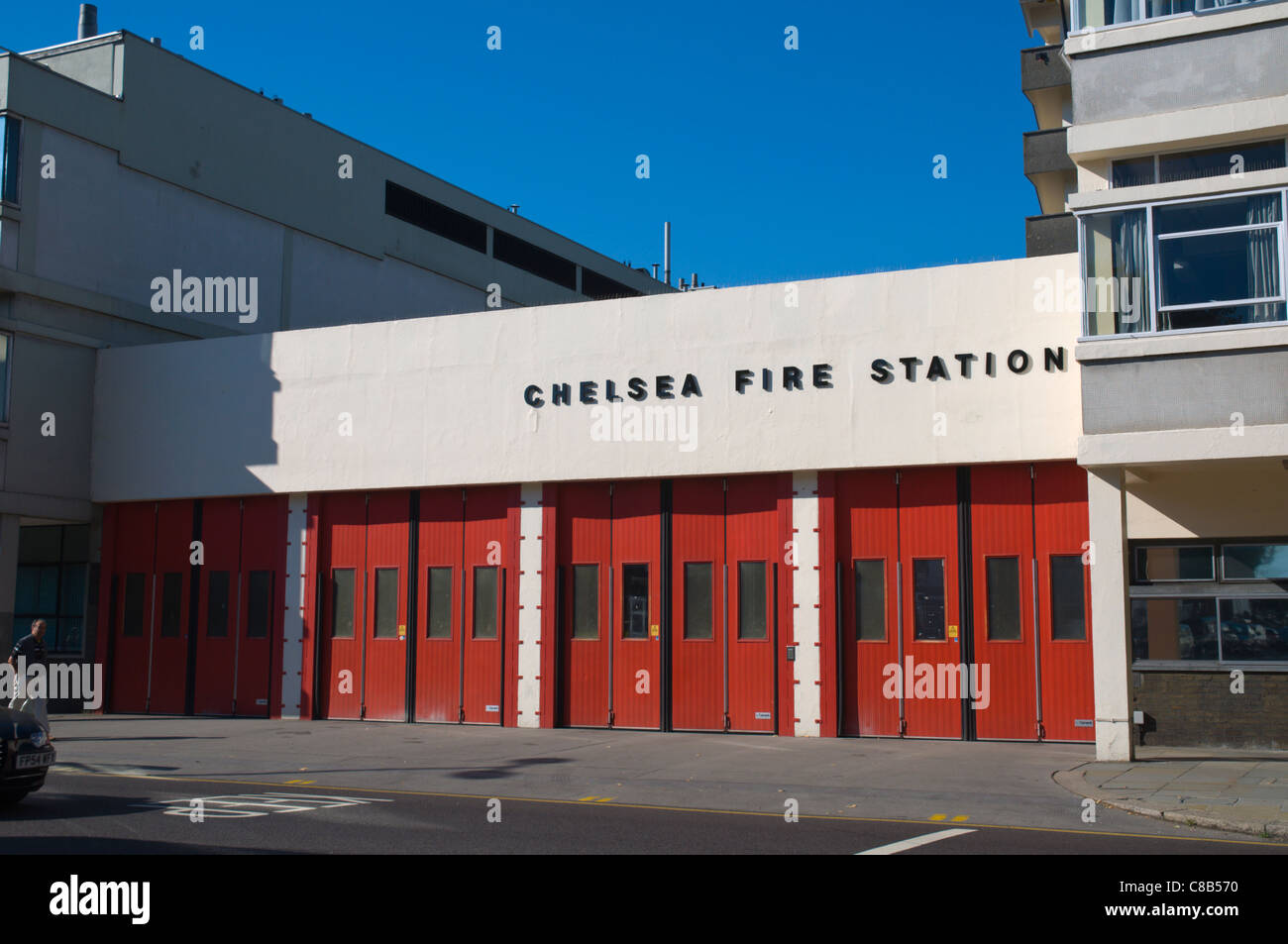 Chelsea fire station exterior King's Road street Chelsea district ...