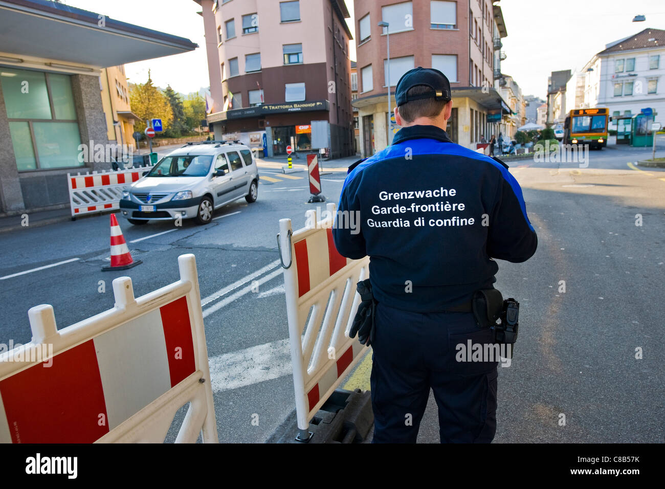 Italian border, Chiasso custom, Canton Ticino, Switzerland Stock Photo ...
