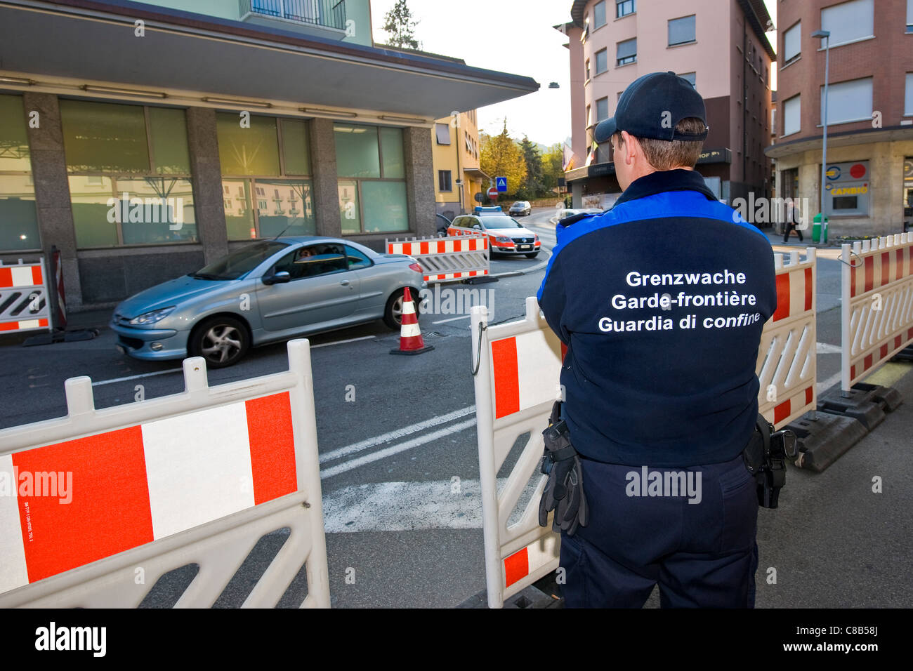 Italian border, Chiasso custom, Canton Ticino, Switzerland Stock Photo ...