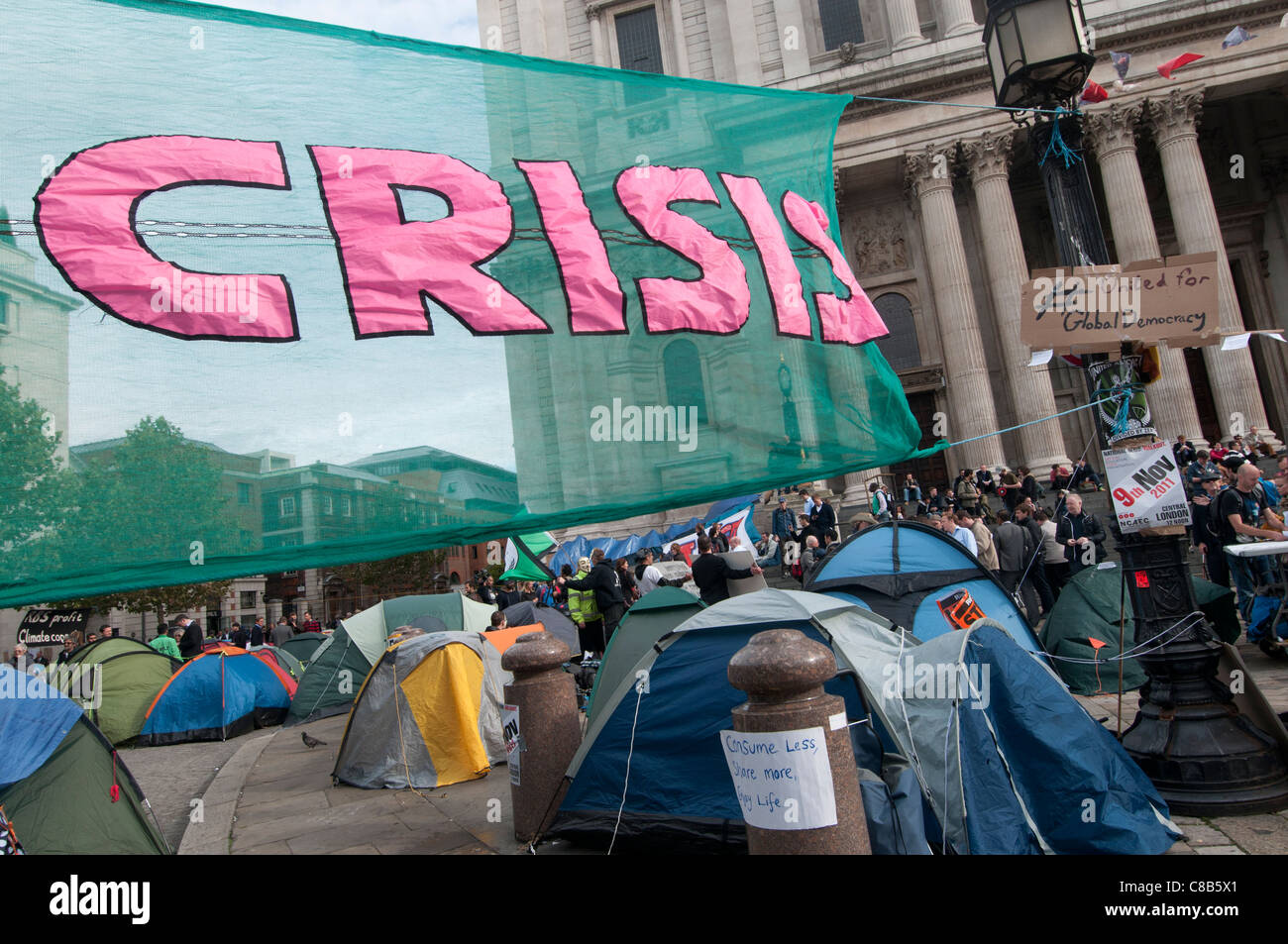 Occupy London in front of St Paul's. Part of worldwide protest .Tents ...