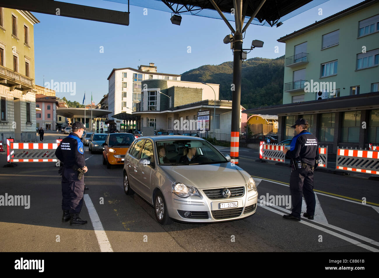 Italian border, Chiasso custom, Canton Ticino, Switzerland Stock Photo ...