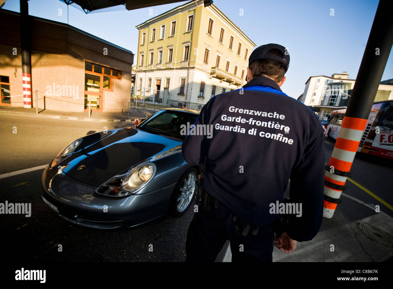 Italian border, Chiasso custom, Canton Ticino, Switzerland Stock Photo ...