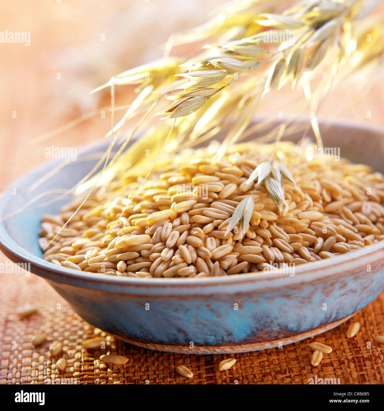 Oat grains and sheaf of oats Stock Photo - Alamy