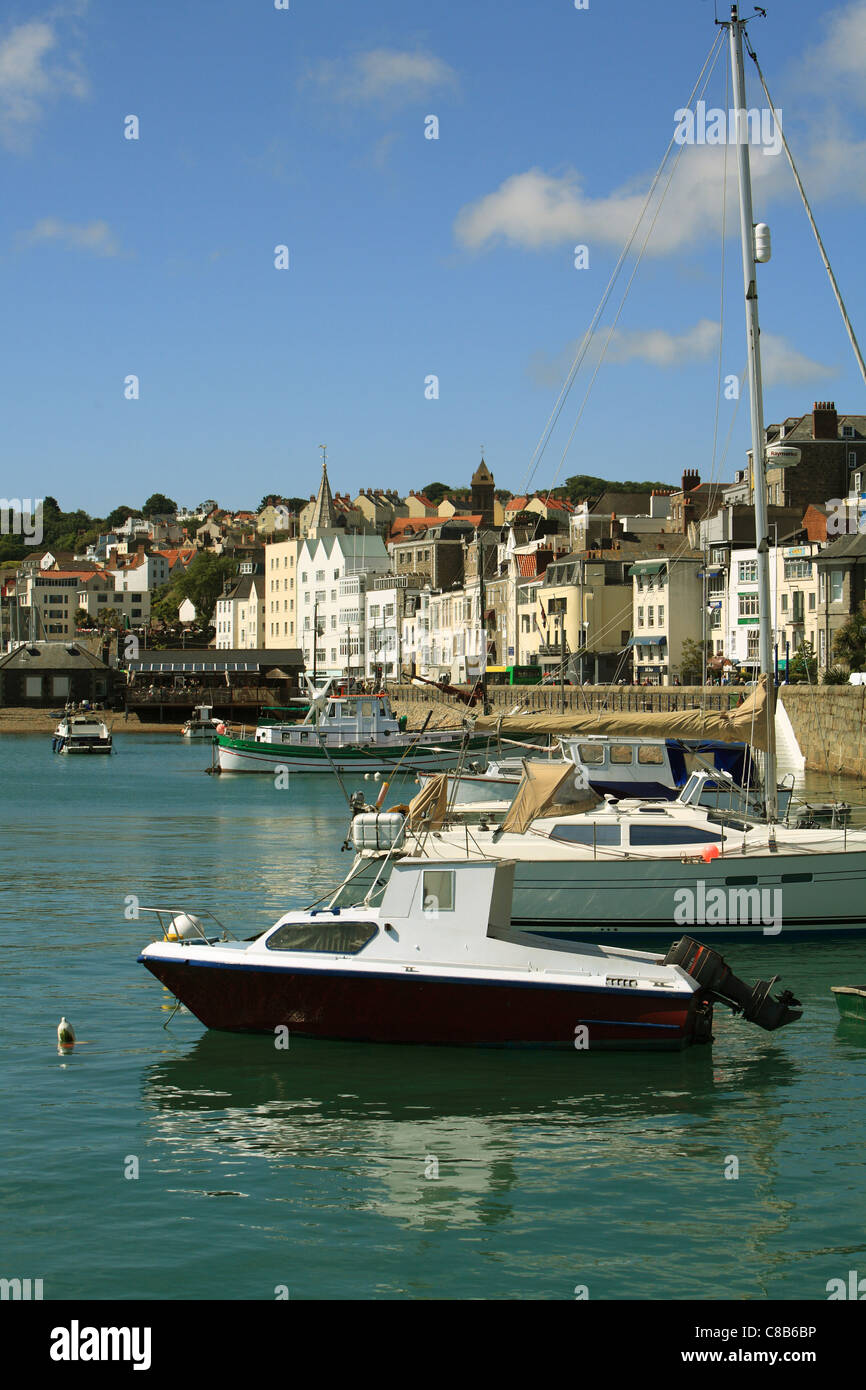 Harbour boats St Peter Port Marina Guernsey Stock Photo - Alamy