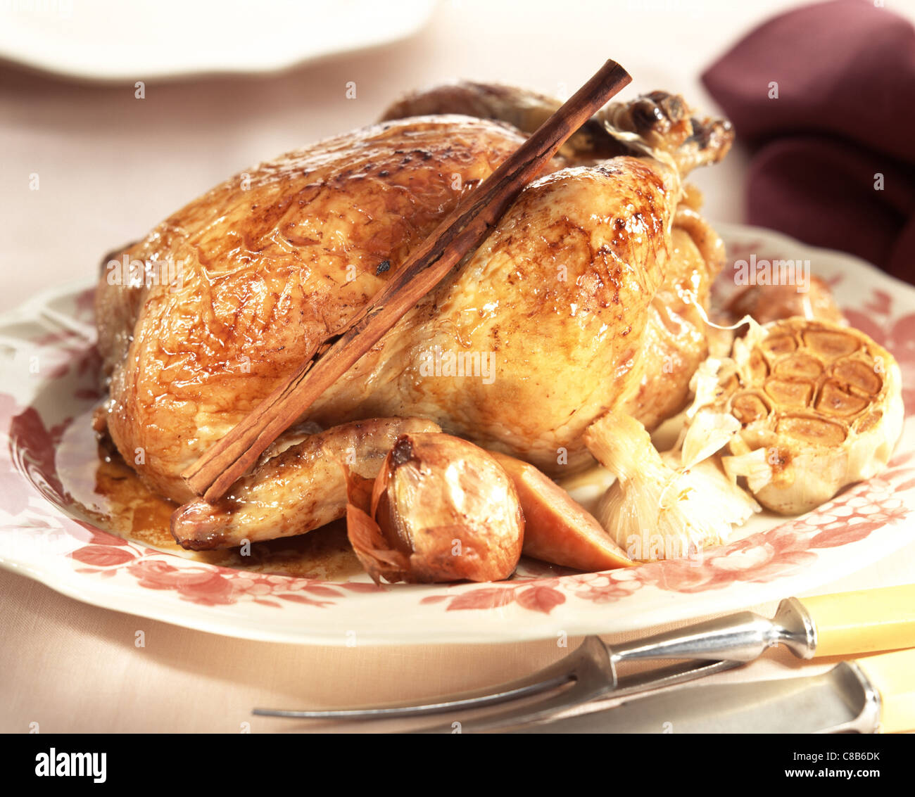 Stuffed roast chicken Stock Photo - Alamy