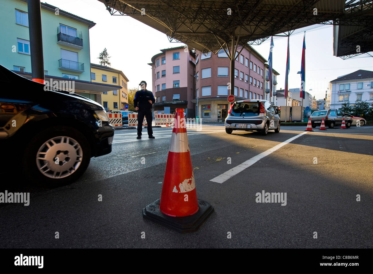 Italian border, Chiasso custom, Canton Ticino, Switzerland Stock Photo ...