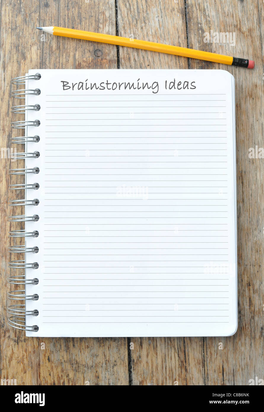Notepad with brainstorming list of ideas Stock Photo - Alamy