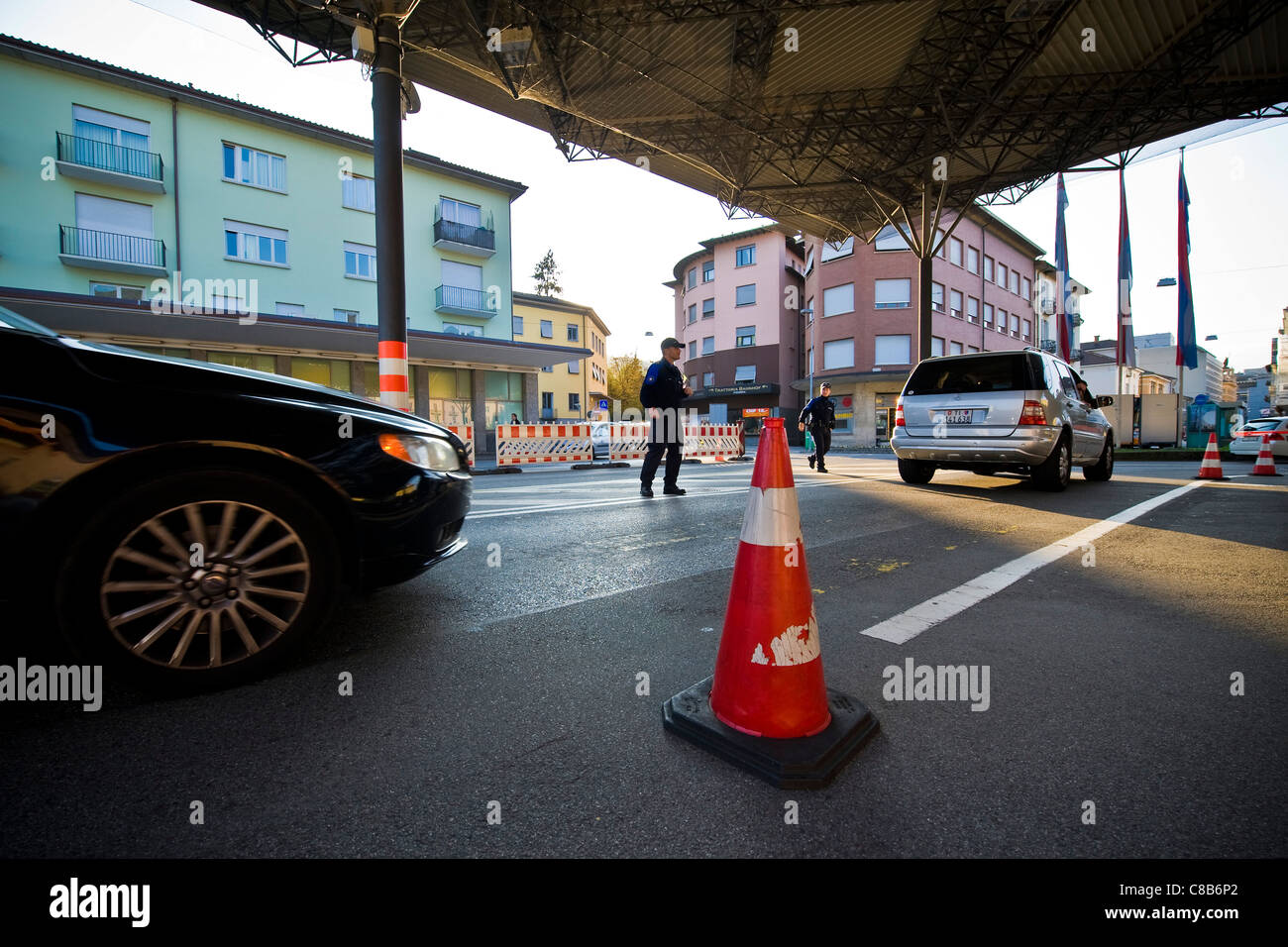 Italian border, Chiasso custom, Canton Ticino, Switzerland Stock Photo ...