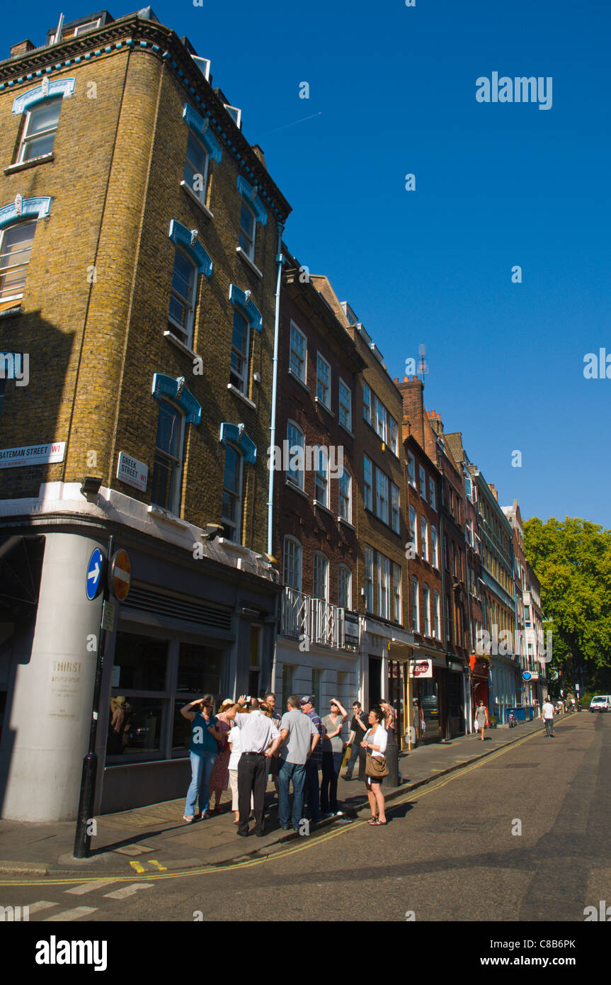 Greek Street in Soho district central London England UK Europe Stock ...