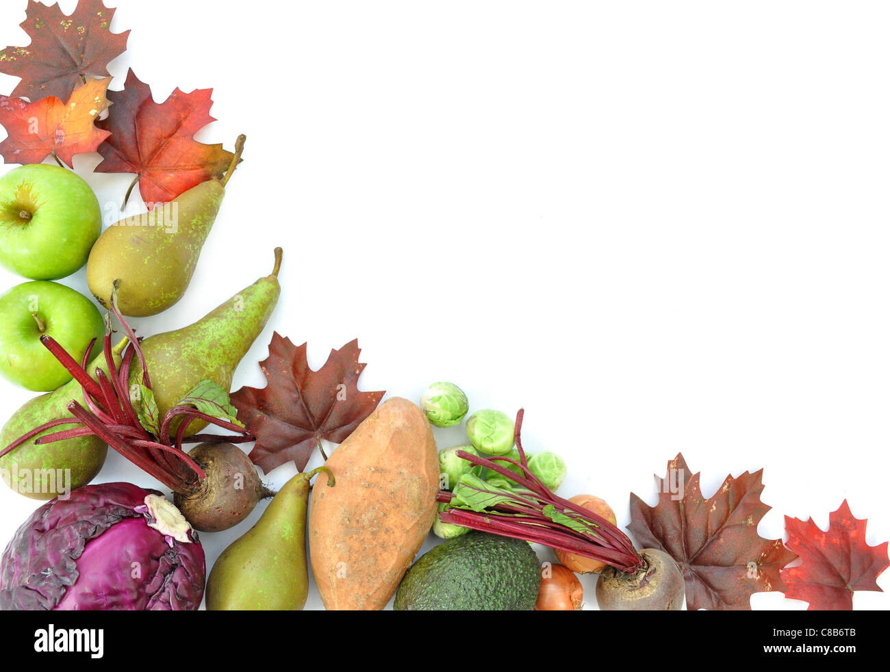Fruits vegetables copyspace frame border hi-res stock photography and ...