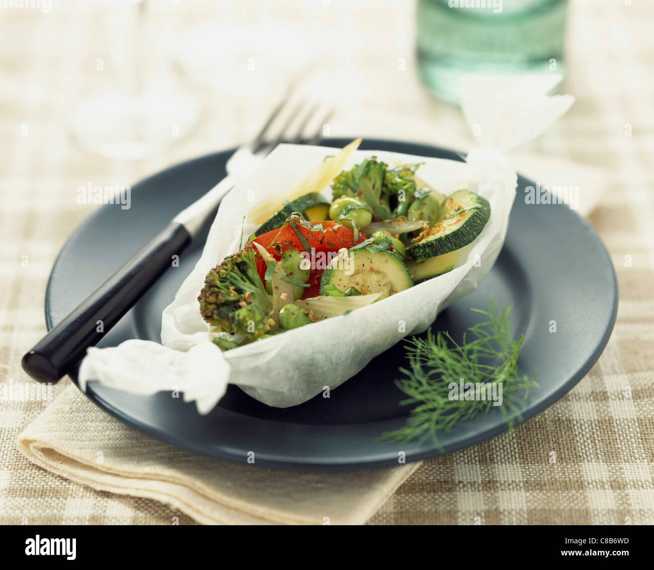 Vegetables en papillote Stock Photo - Alamy