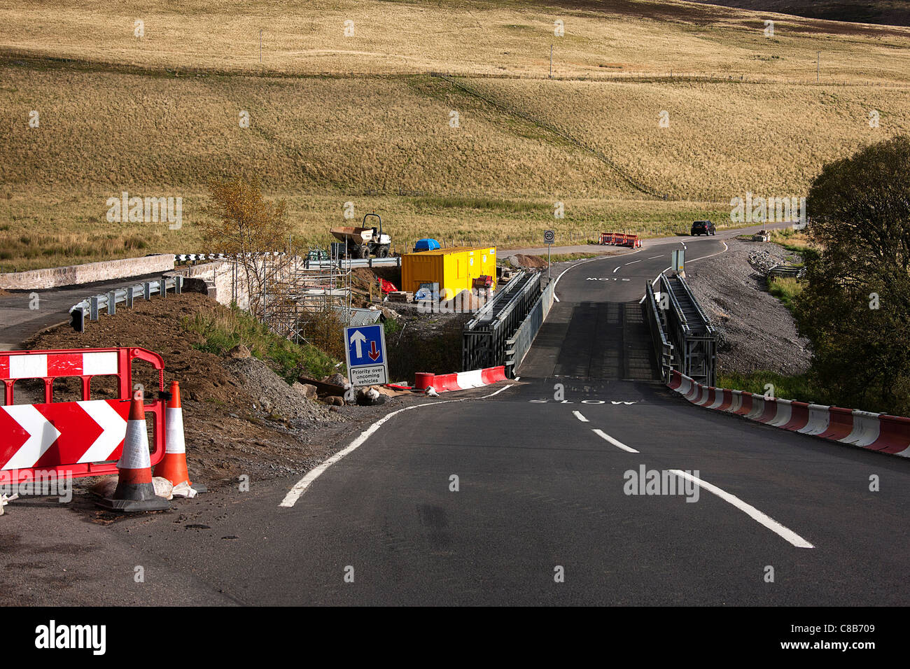 Building new bridge by the old one.Lecht road Nr Tomintaul Stock Photo ...