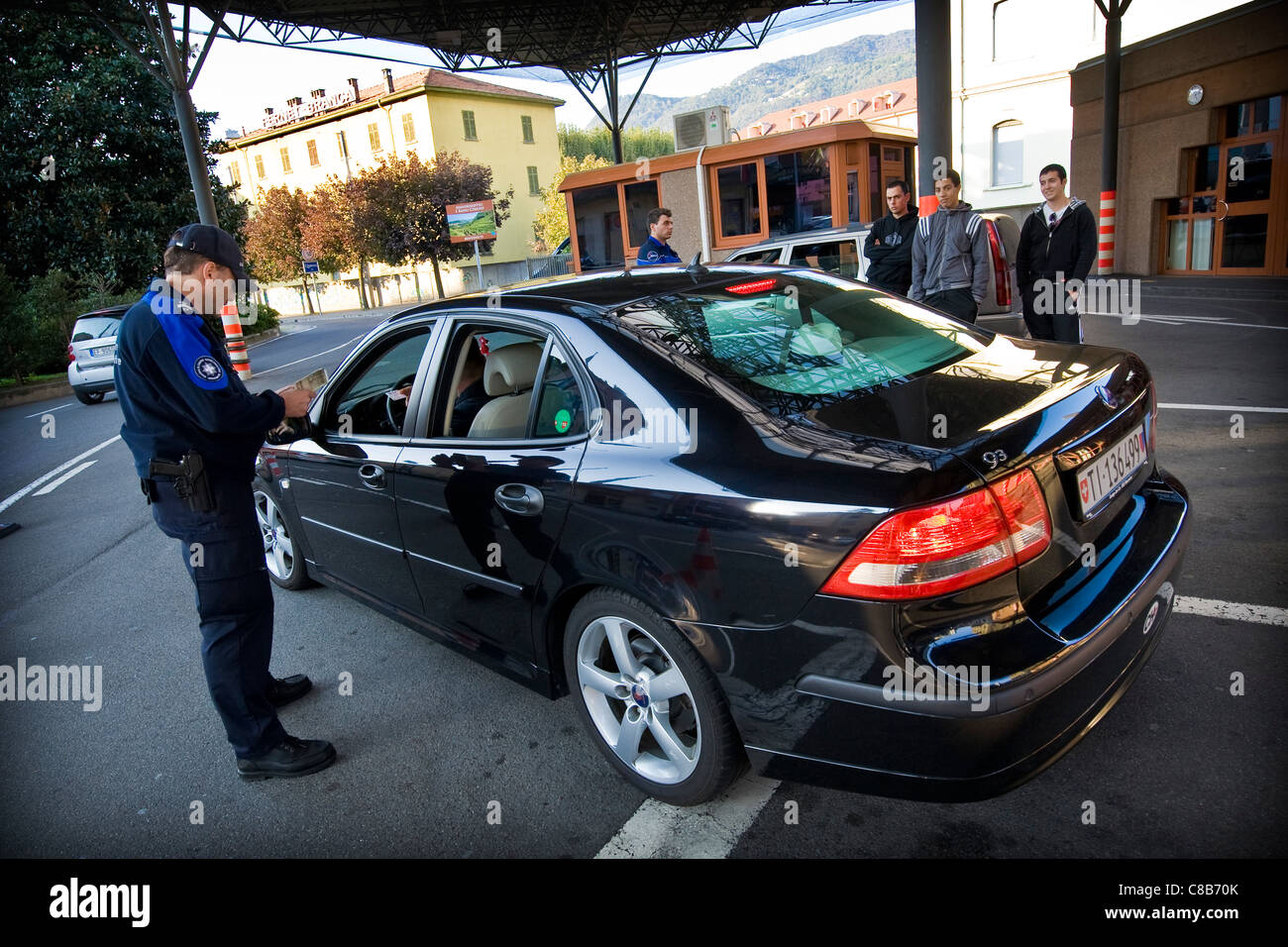 Italian border, Chiasso custom, Canton Ticino, Switzerland Stock Photo ...